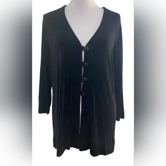 Laura Ashley | Sweaters | 525 Laura Ashley Black Button Up Long Sleeve ...
